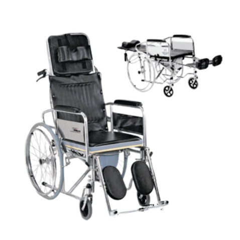 Reclining Wheelchair with Commode (Seat Lift) – Golden Age